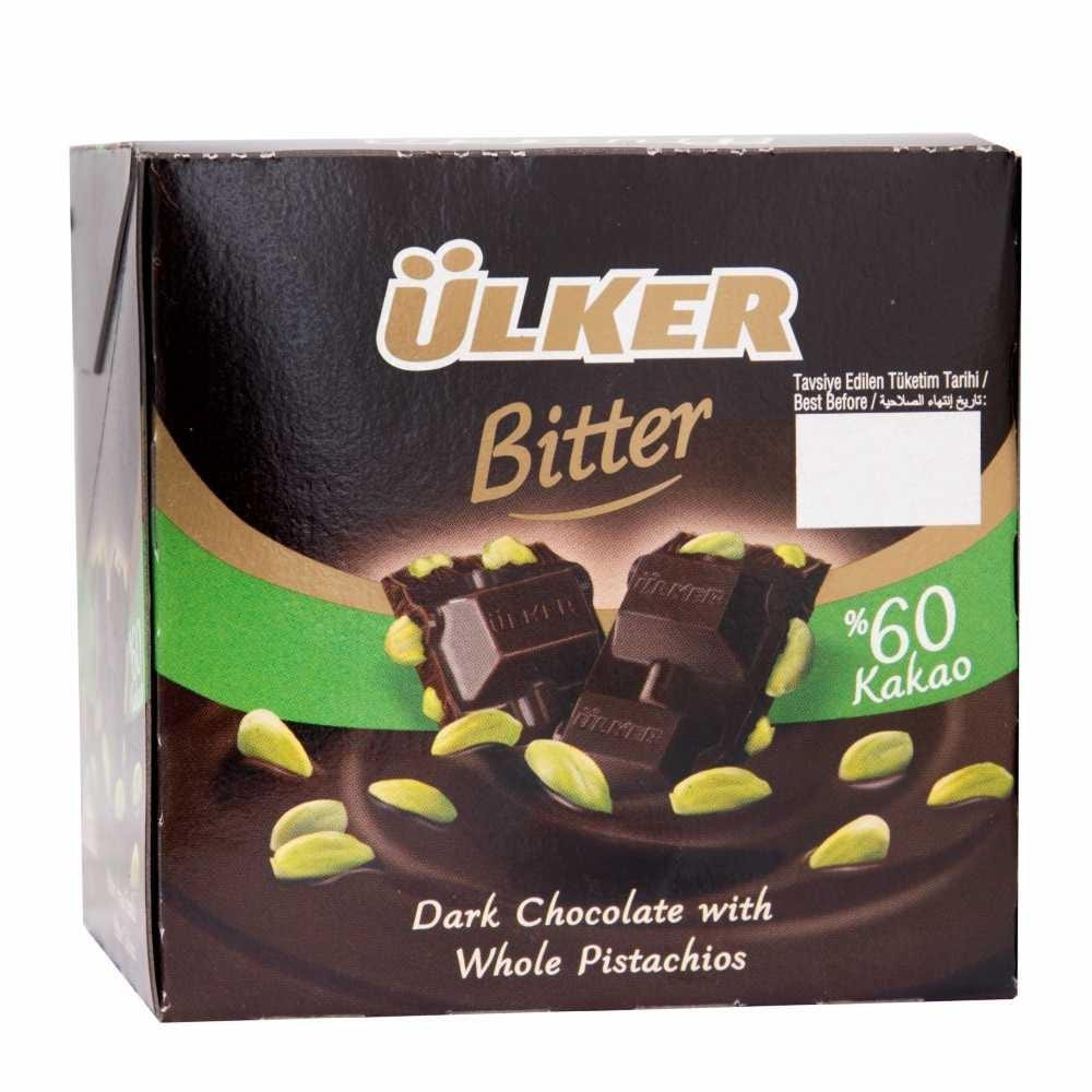 Ulker Squared Pistachio Chocolate Bitter 36 80 Gr